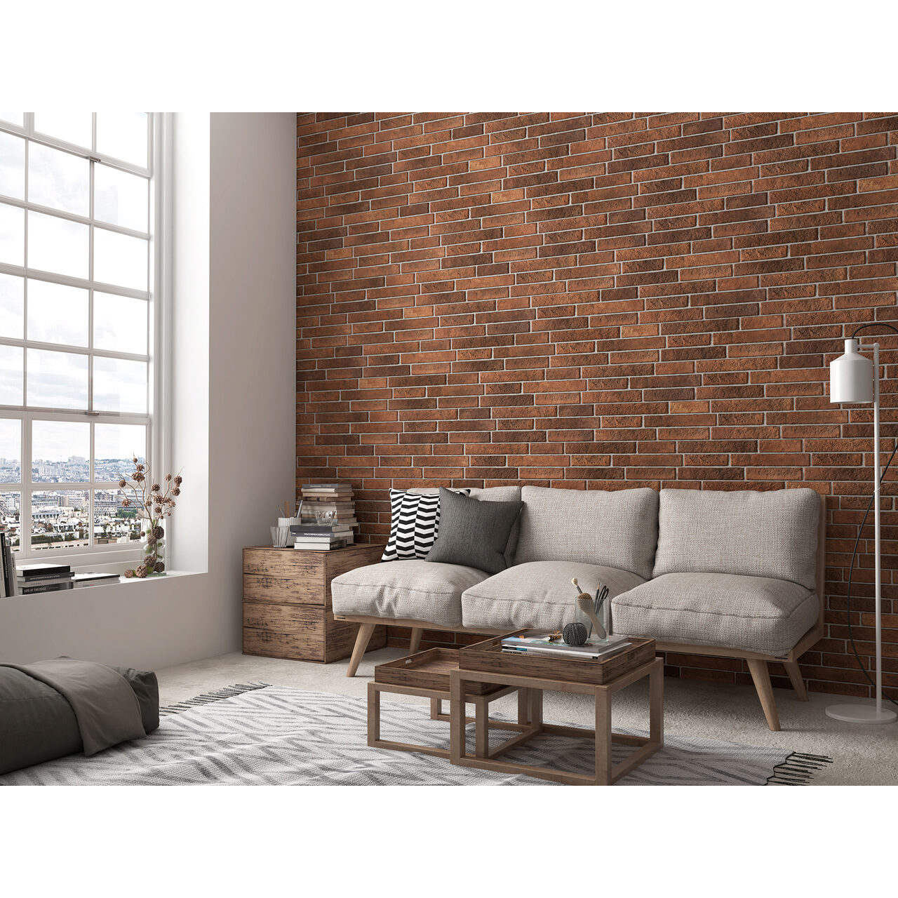 Faianta Dublin culoare maro model Caramida dimensiune 17x52 cm 1.34 mp ...