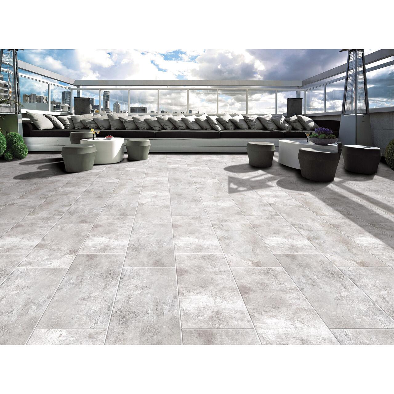 Gresie Crust, model ciment, 6046-0366, 45 x 45 cm, culoare gri, finisaj ...