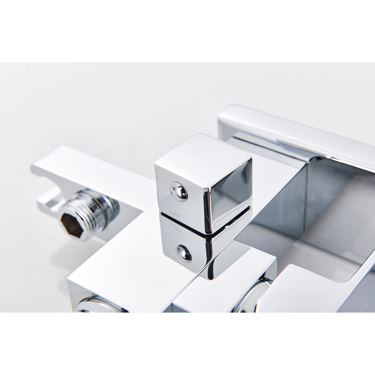 Baterie cada freestanding, design rectangular, culoare cromata, montaj ...