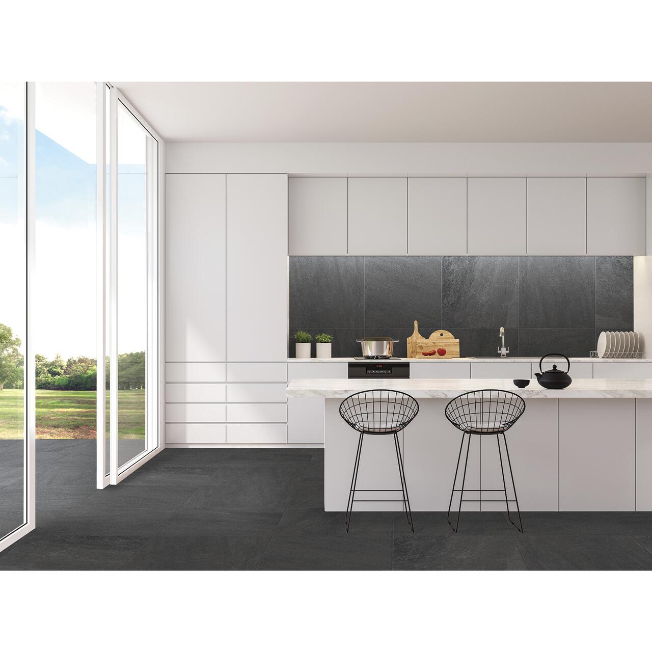 Gresie Norman, model piatra, 6061-0037, 59 x 59 cm, culoare antracit ...