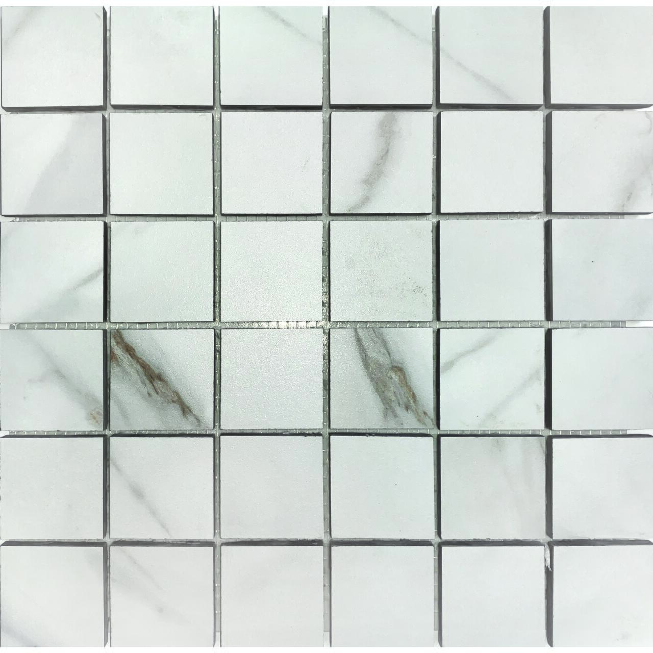 Mozaic Statuario, model marmura, 6100-0094, 30 x 30 cm, culoare alb ...