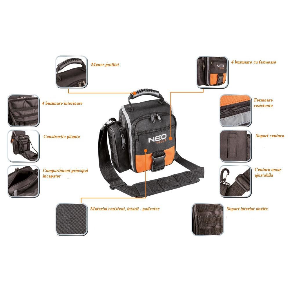 Geanta pentru scule de tip borseta, material textil, Neo, 84-315 ...