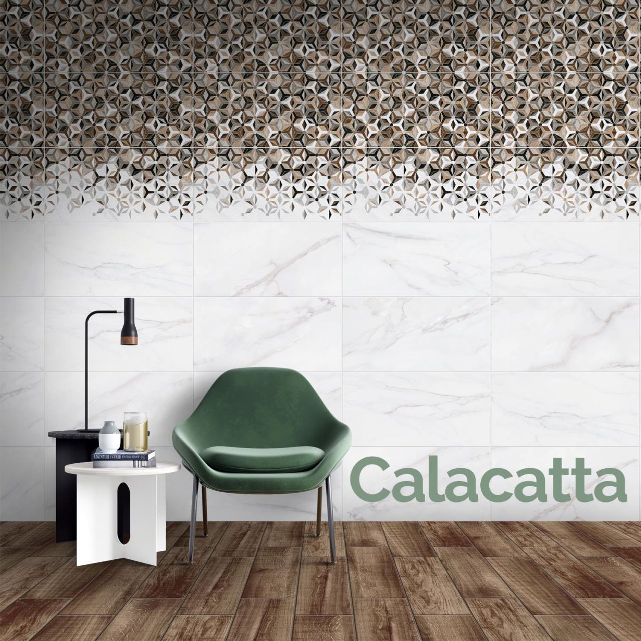 Faianta Calacatta culoare alb model marmura dimensiune 30x60 cm 1,09 mp ...