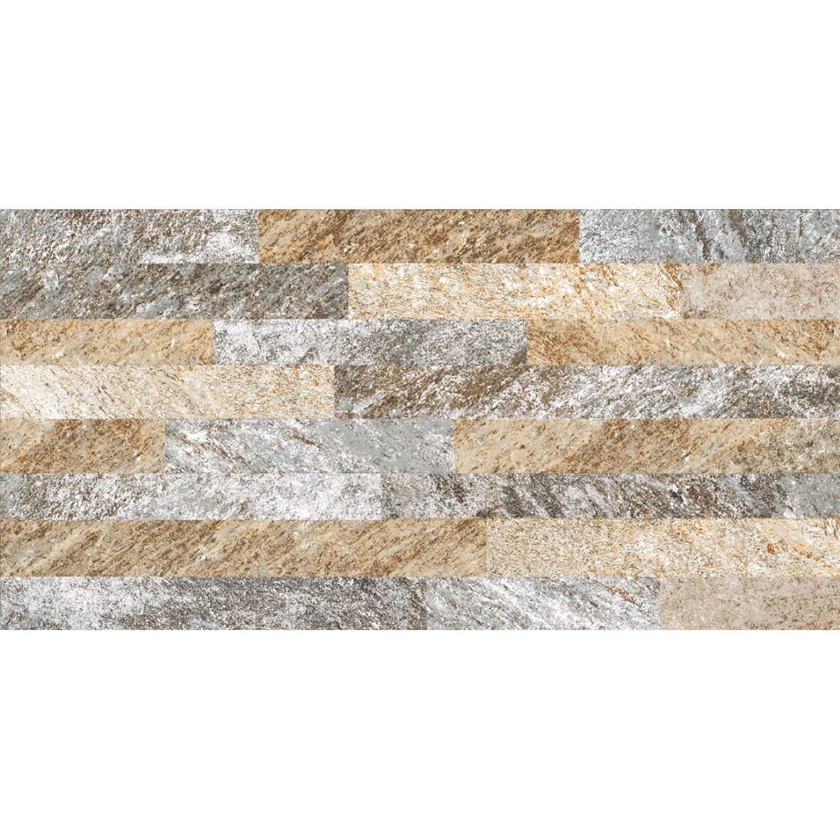 Gresie Quartz, model piatra, 6060-0355, 60 x 30 cm, culoare multicolor ...