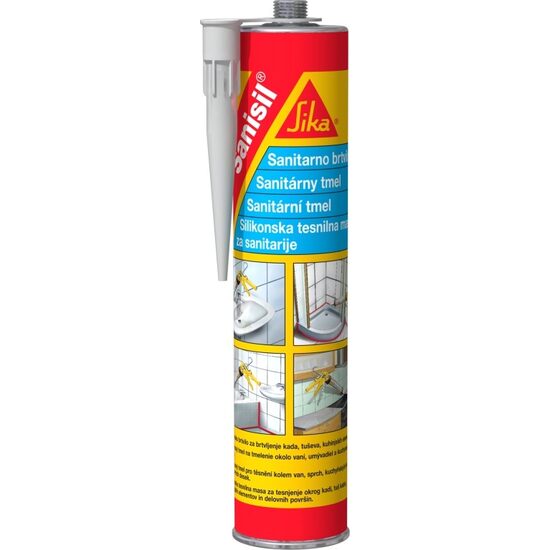 Silicon sanitar Sika Sanisil ALB interior / exterior 300 ml - Materiale.ro