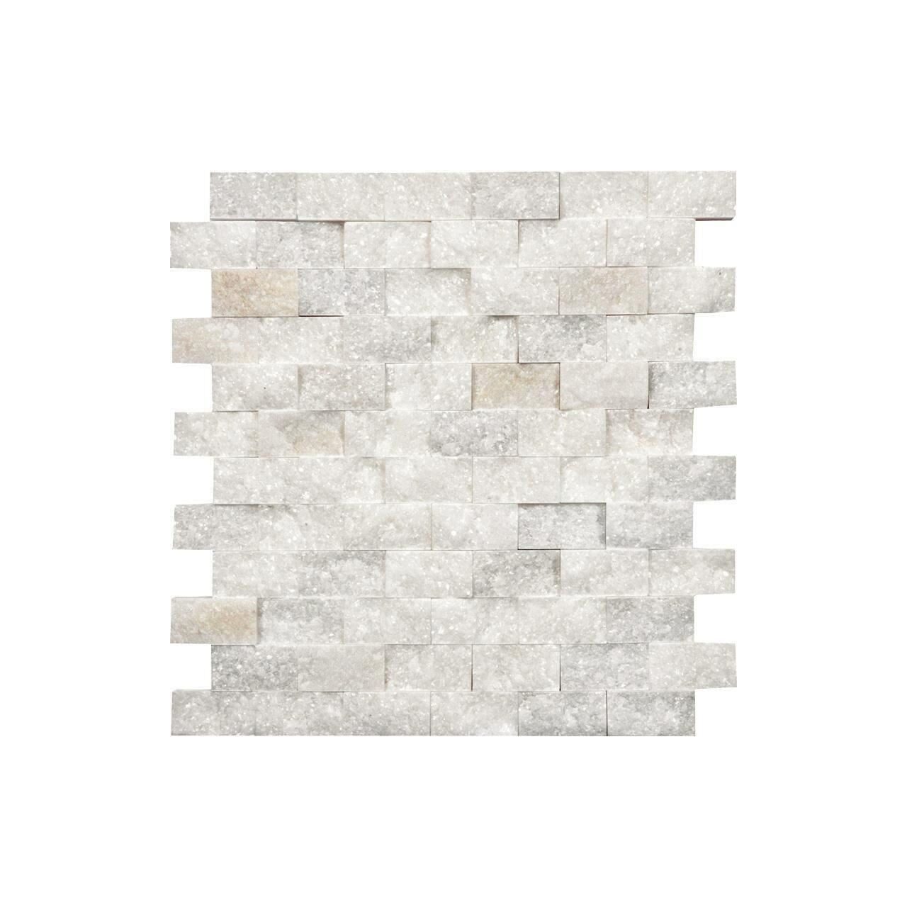 Mozaic piatra naturala alb cristal AKSF-9052 28 x 29 cm - Materiale.ro